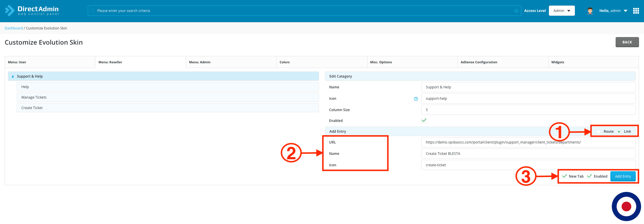 How To Install And Customise The Evolution Theme In Directadmin Vpsbasics