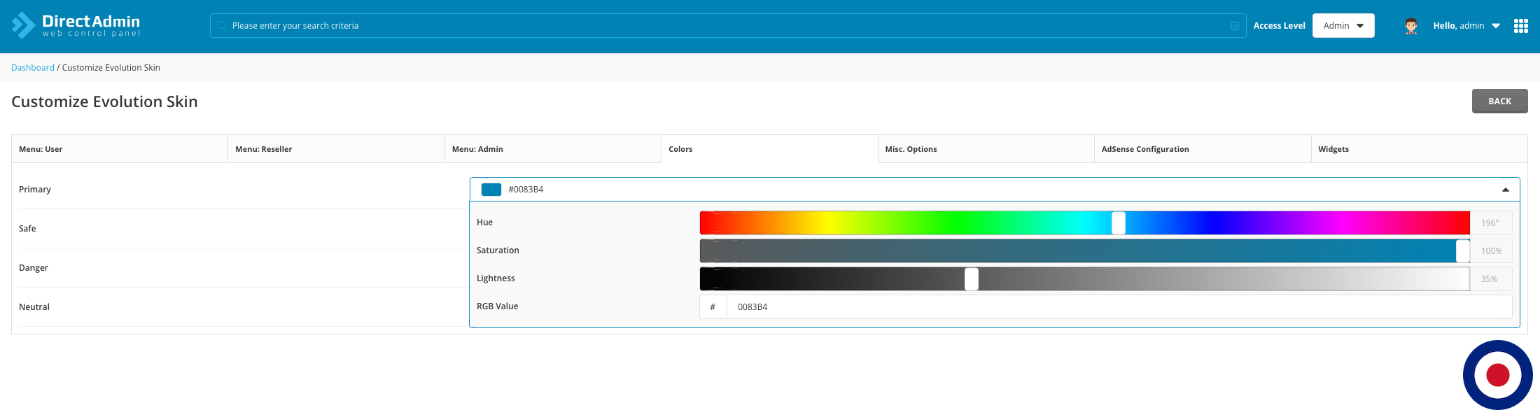 How To Install And Customise The Evolution Theme In Directadmin Vpsbasics